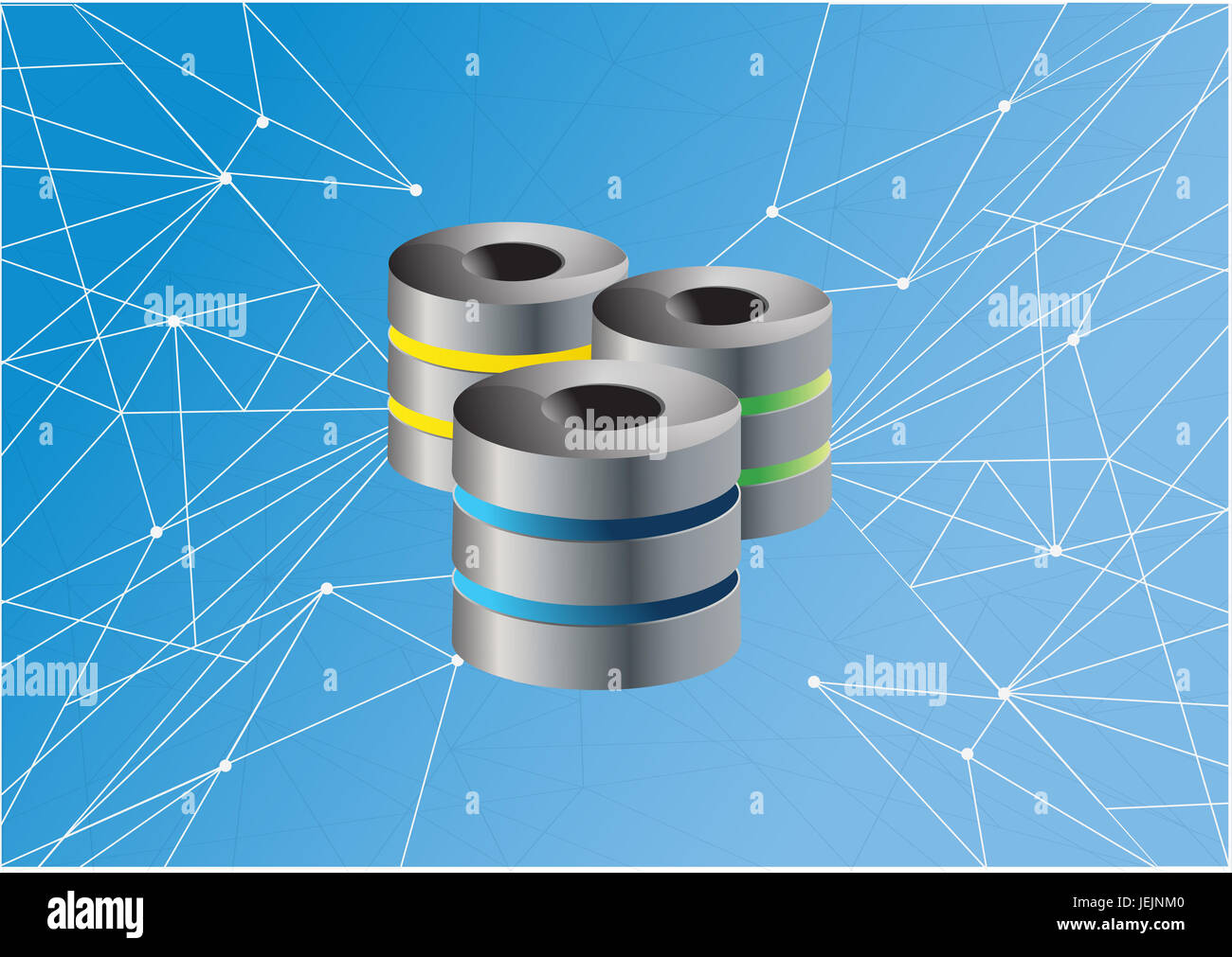 computer server over a technology network diagram illustration blue ...