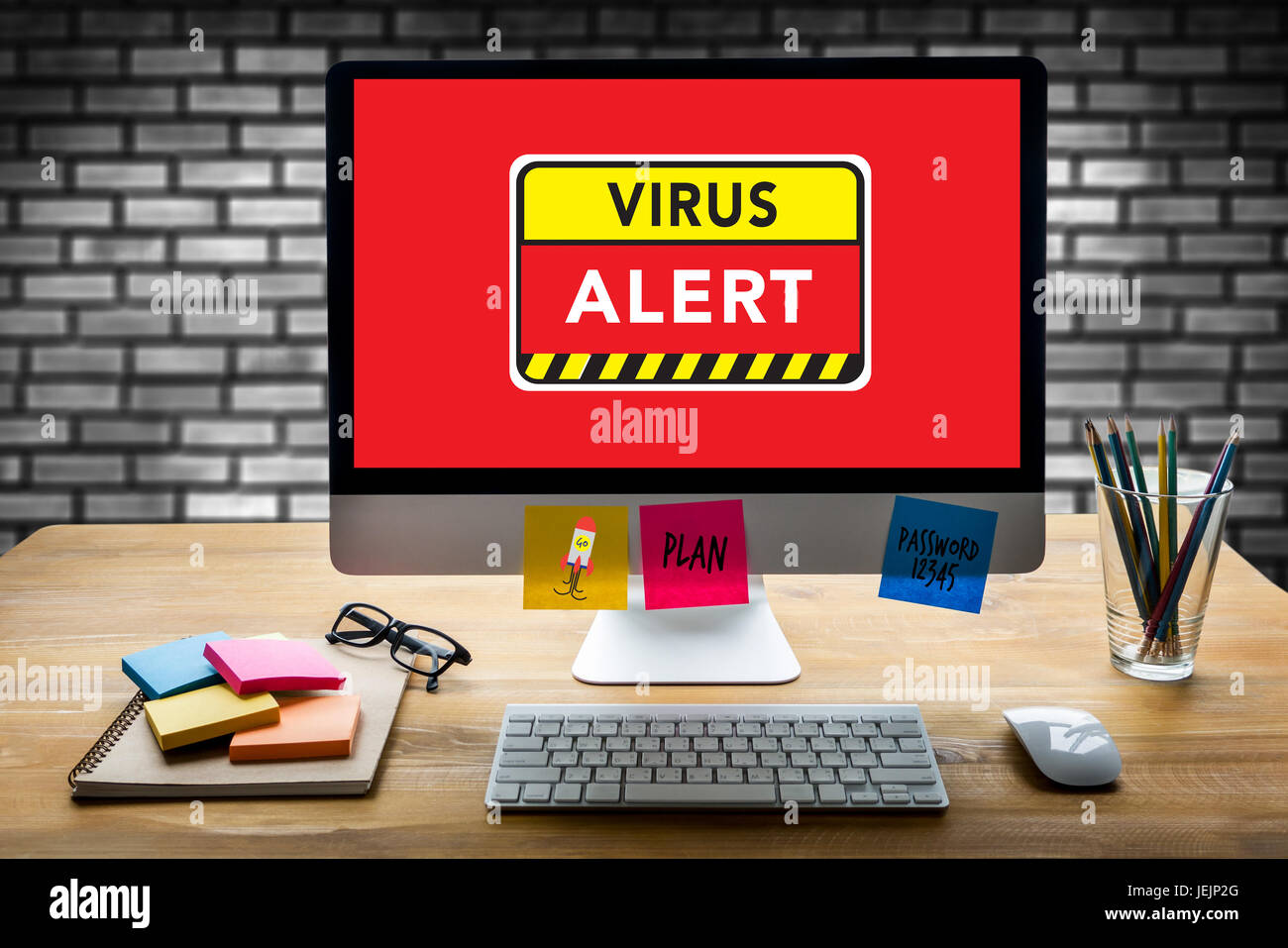 Virus Alert Warning Digital Browsing Firewall Hacker Protection Concept ...