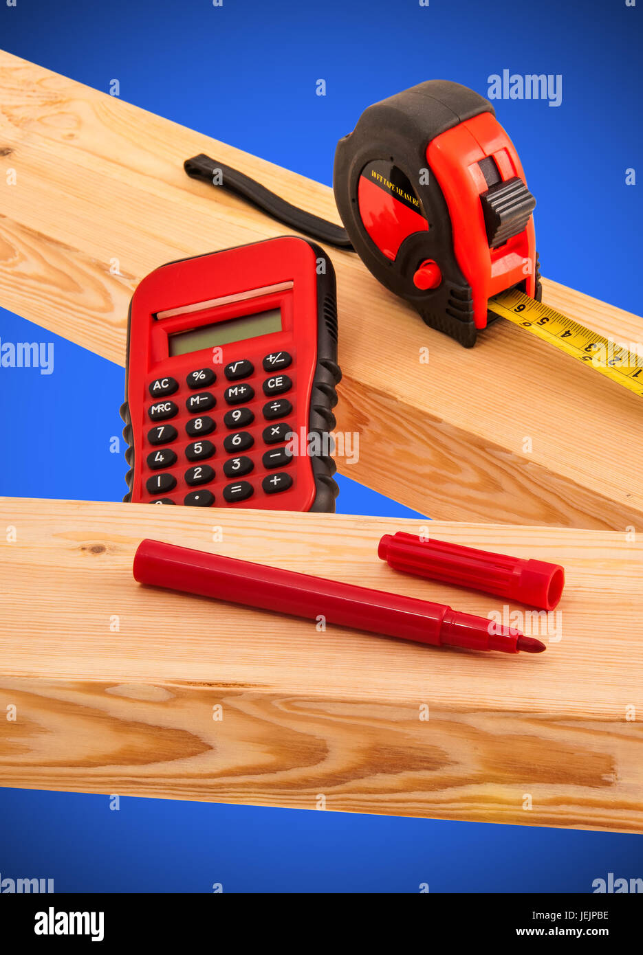 Tools and lumber for building project Stock Photo - Alamy
