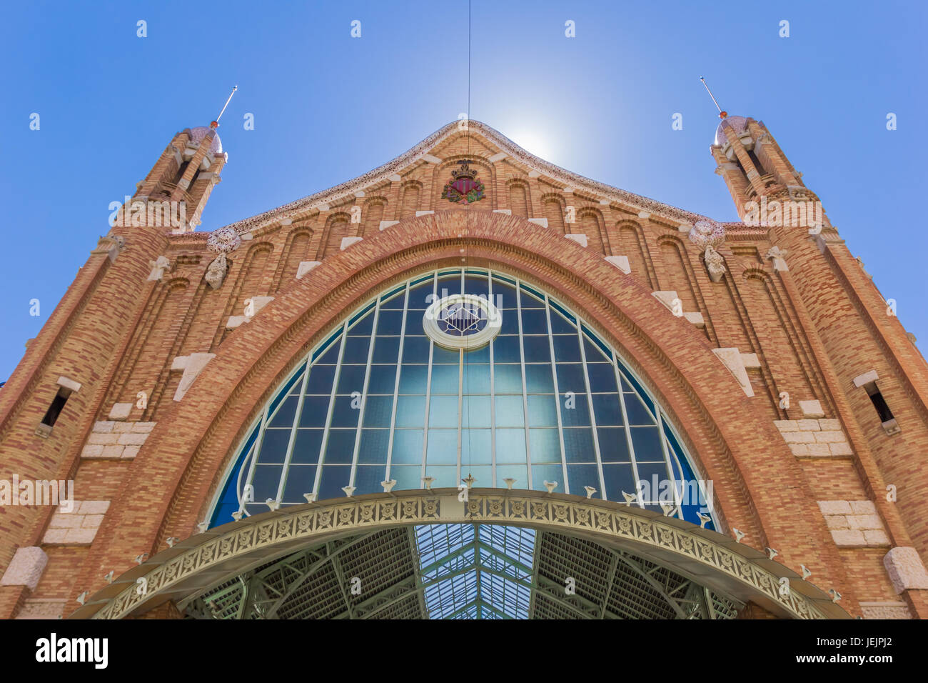 Facade of the Mercado Colon market hall in Valencia, Spain Stock Photo ...