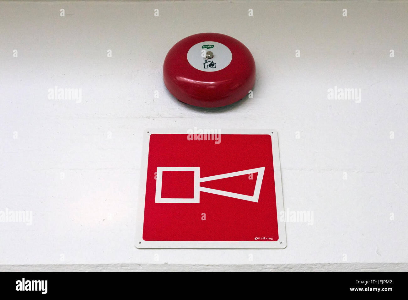 fire alarm bell on building wall Stock Photo - Alamy