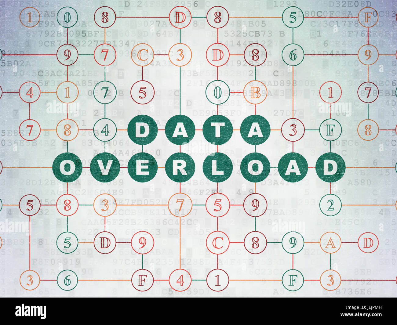 Data concept: Data Overload on Digital Data Paper background Stock ...