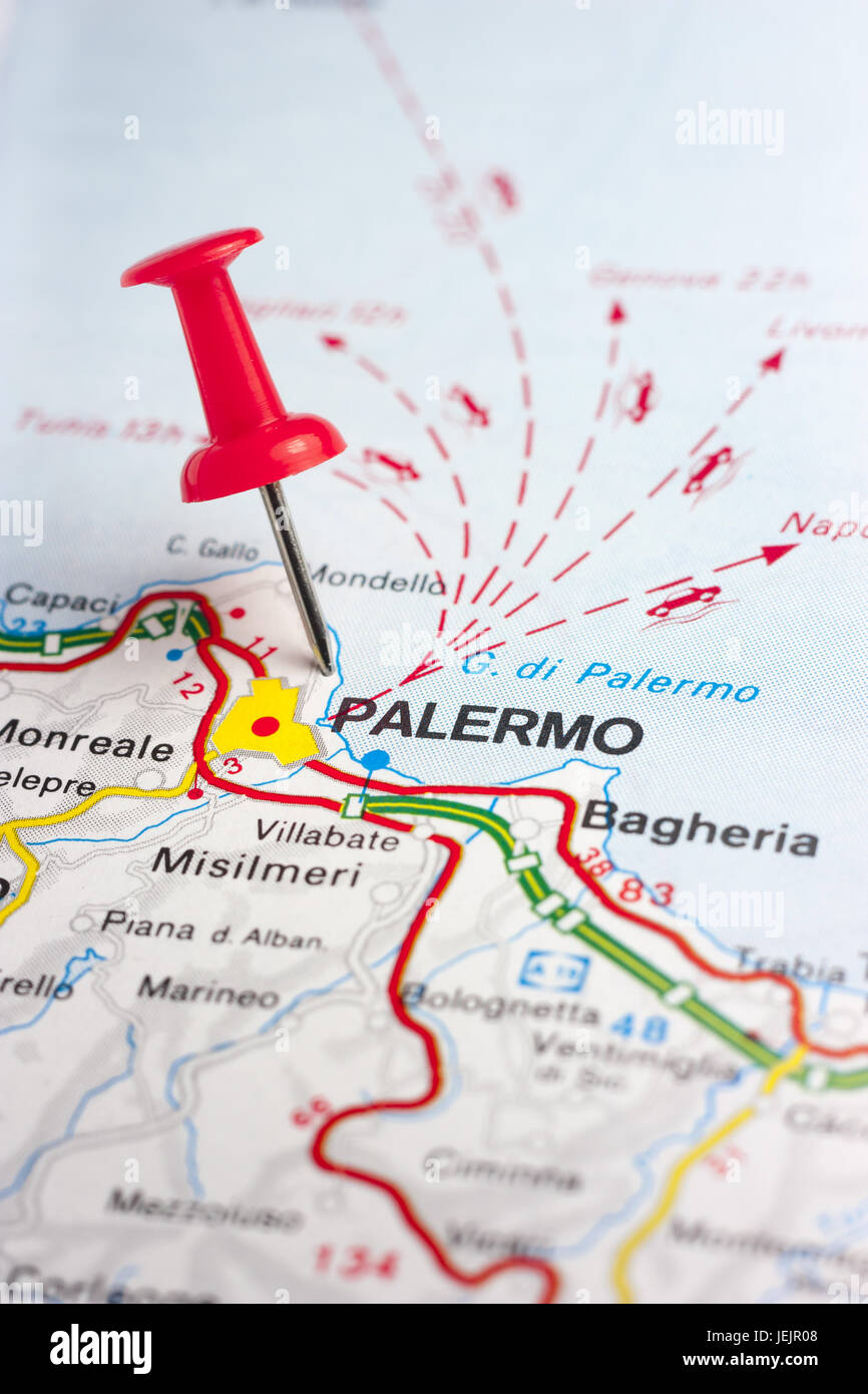 Palermo map hi-res stock photography and images - Alamy