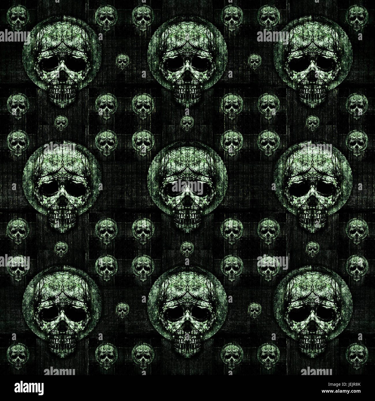 Skulls Motif Dark Seamless Pattern Stock Photo - Alamy