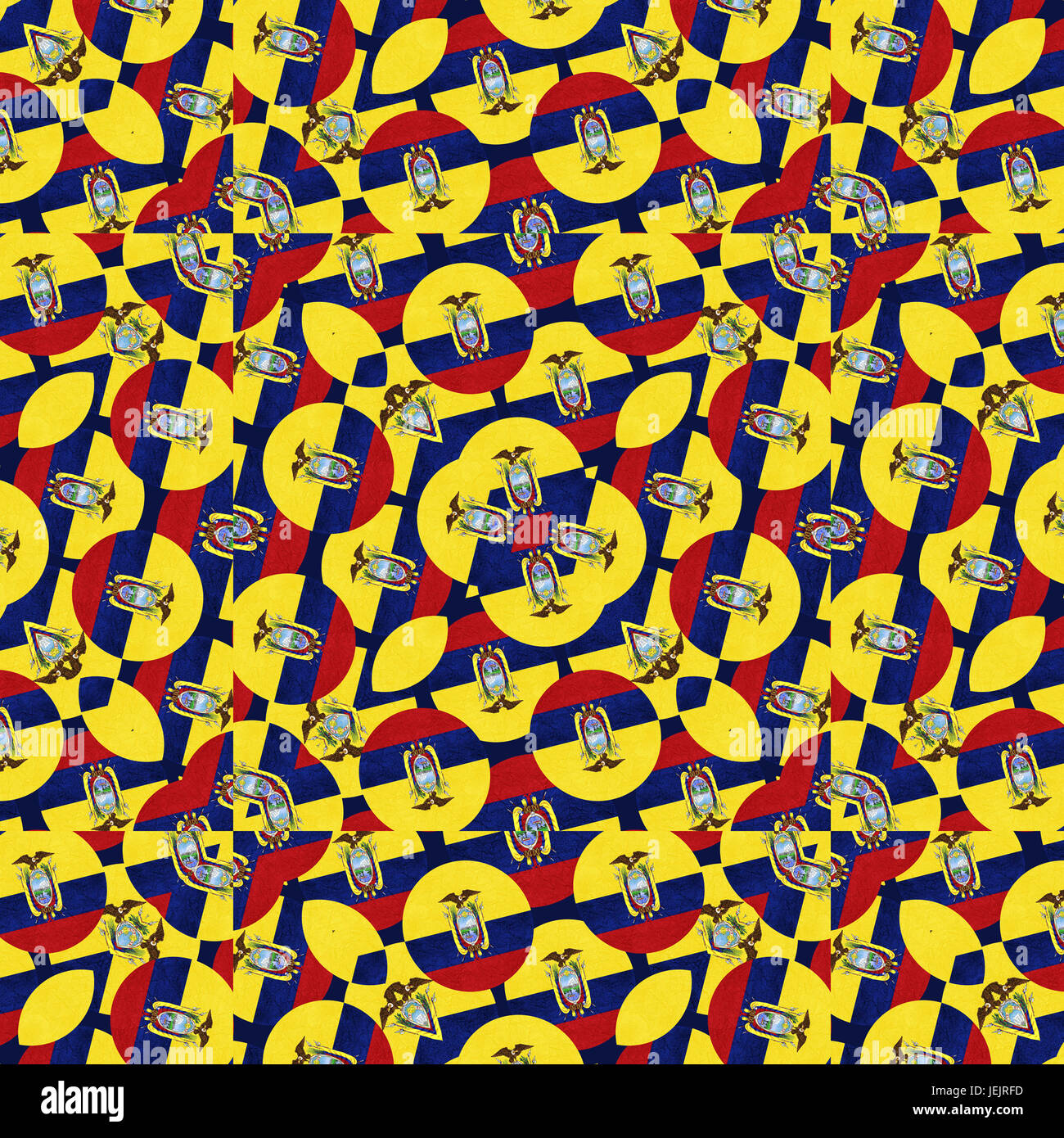 Ecuador Flag Modern Pattern Stock Photo - Alamy