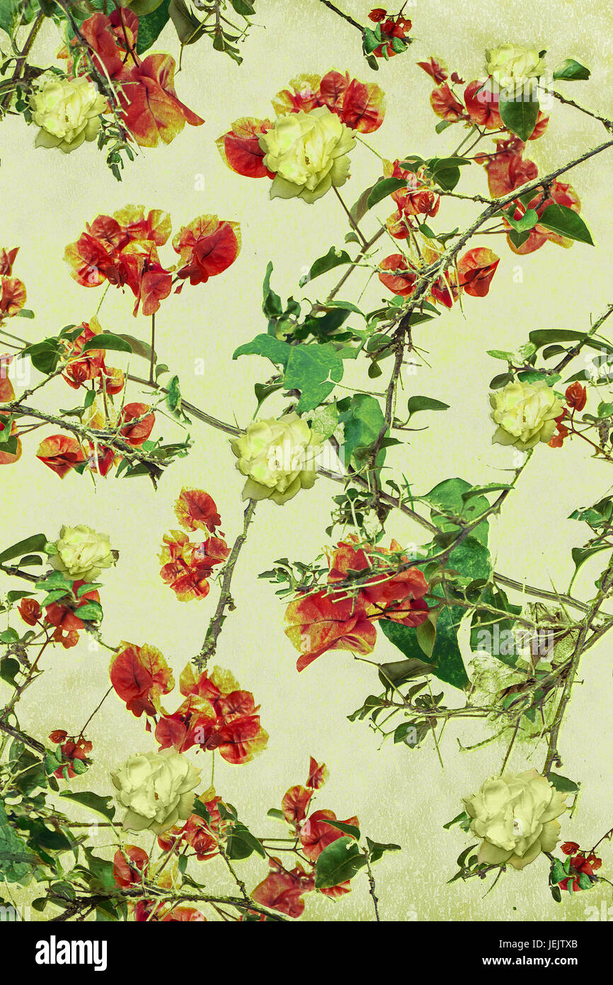 Vintage Style Floral Design Stock Photo - Alamy