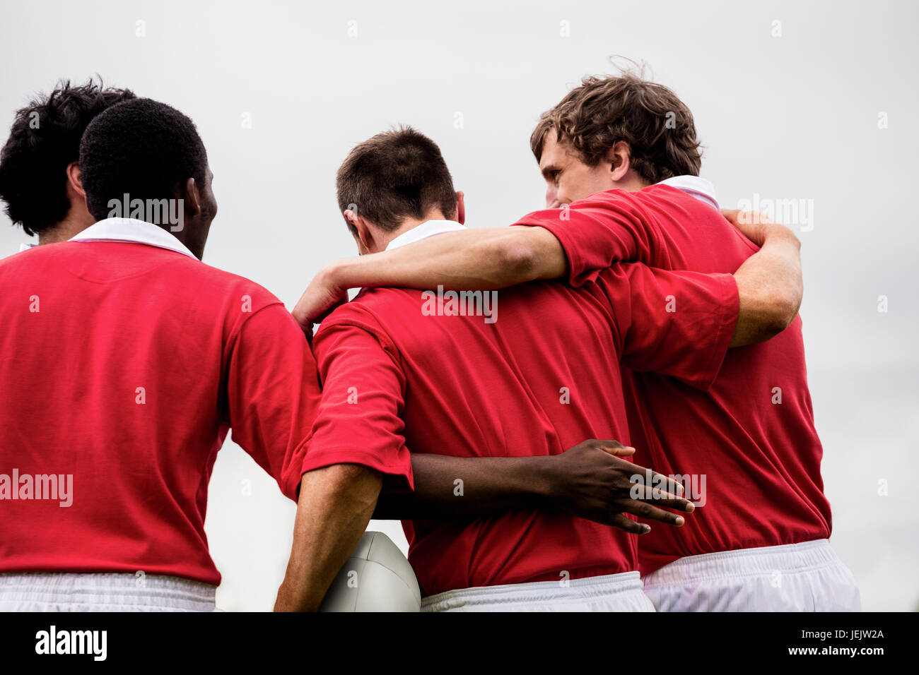 Rugby players celebrating a win Stock Photo - Alamy