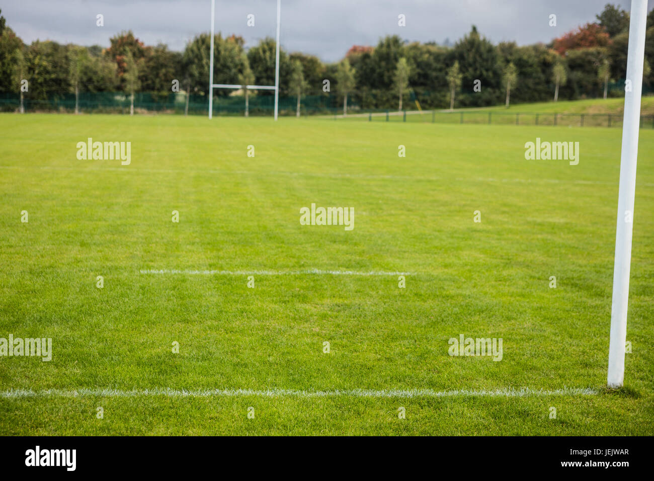 Empty rugby pitch Stock Photo - Alamy