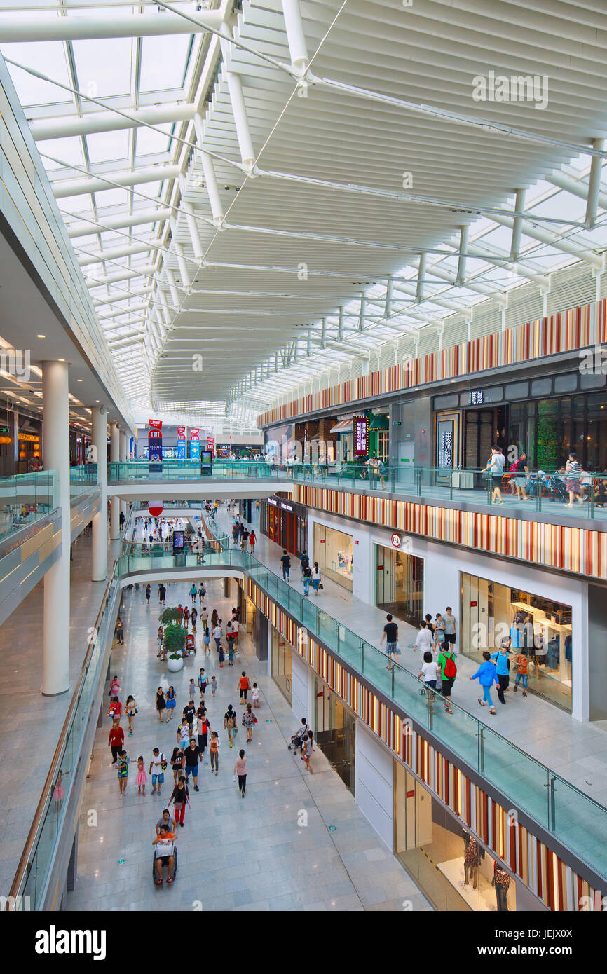 BEIJING-AUG. 2, 2015. Inside Livat shopping mall. At over 172,000 sq ...