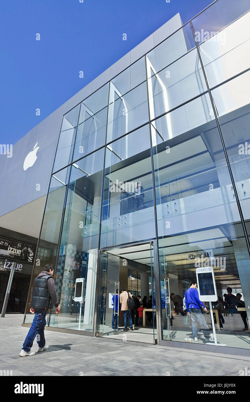 BEIJING–APRIL 3. Apple store at Beijing The Village shopping area on a ...