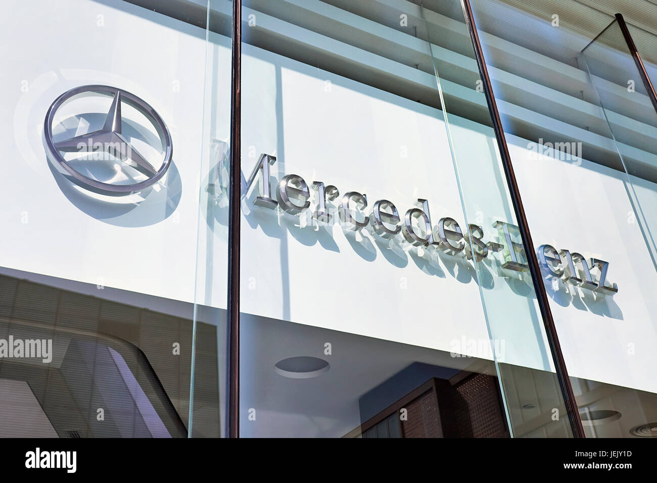 BEIJING–APRIL 4. Mercedes Benz showroom. Mercedes-Benz is a division of ...