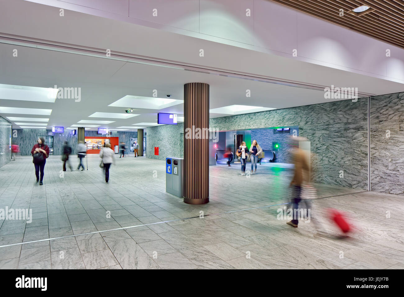 BREDA-HOLLAND-OCT. 10. Interior new railways station Breda. With seven ...