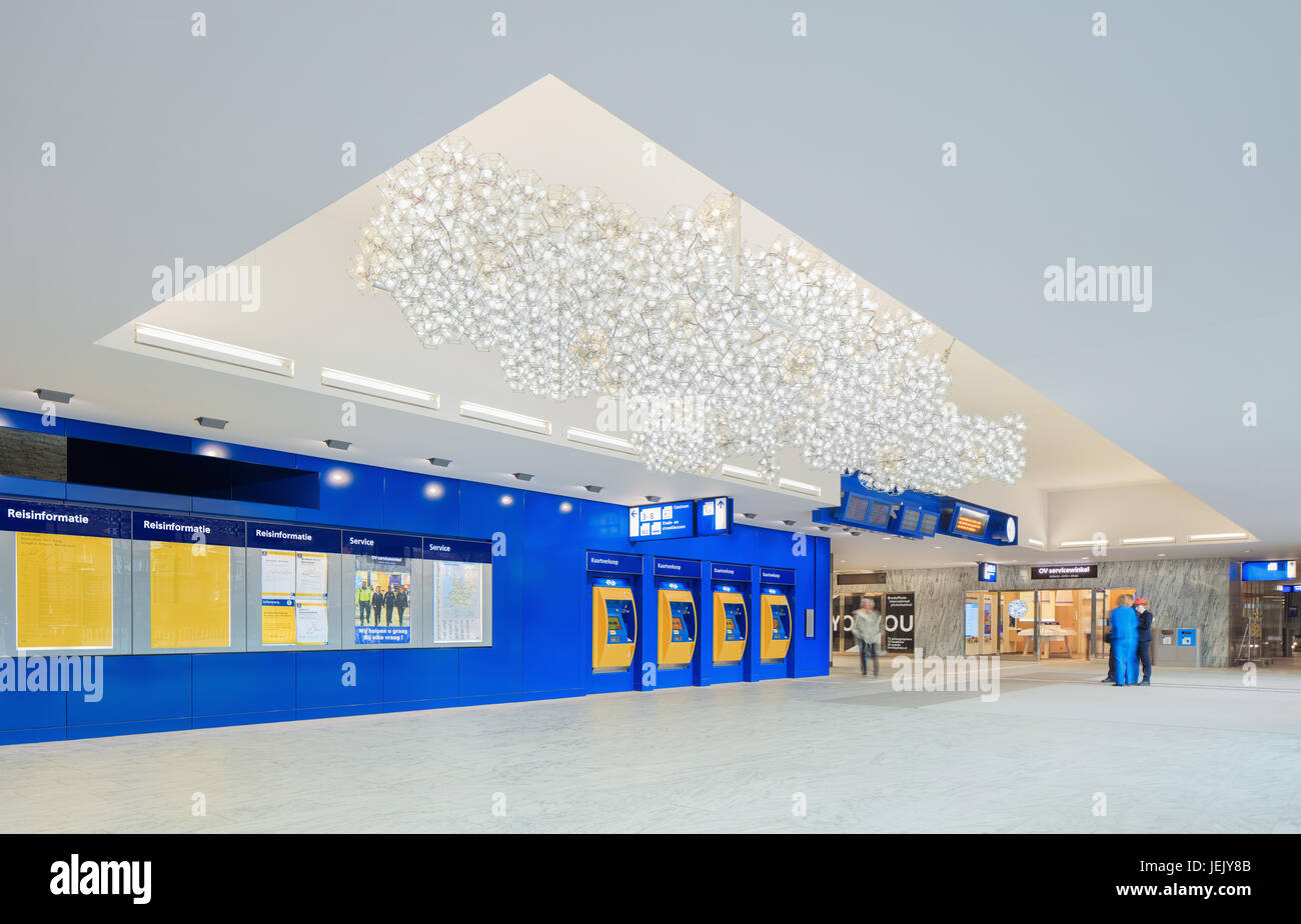 BREDA-MARCH 31, 2017. Interior of railway station Breda designed by ...
