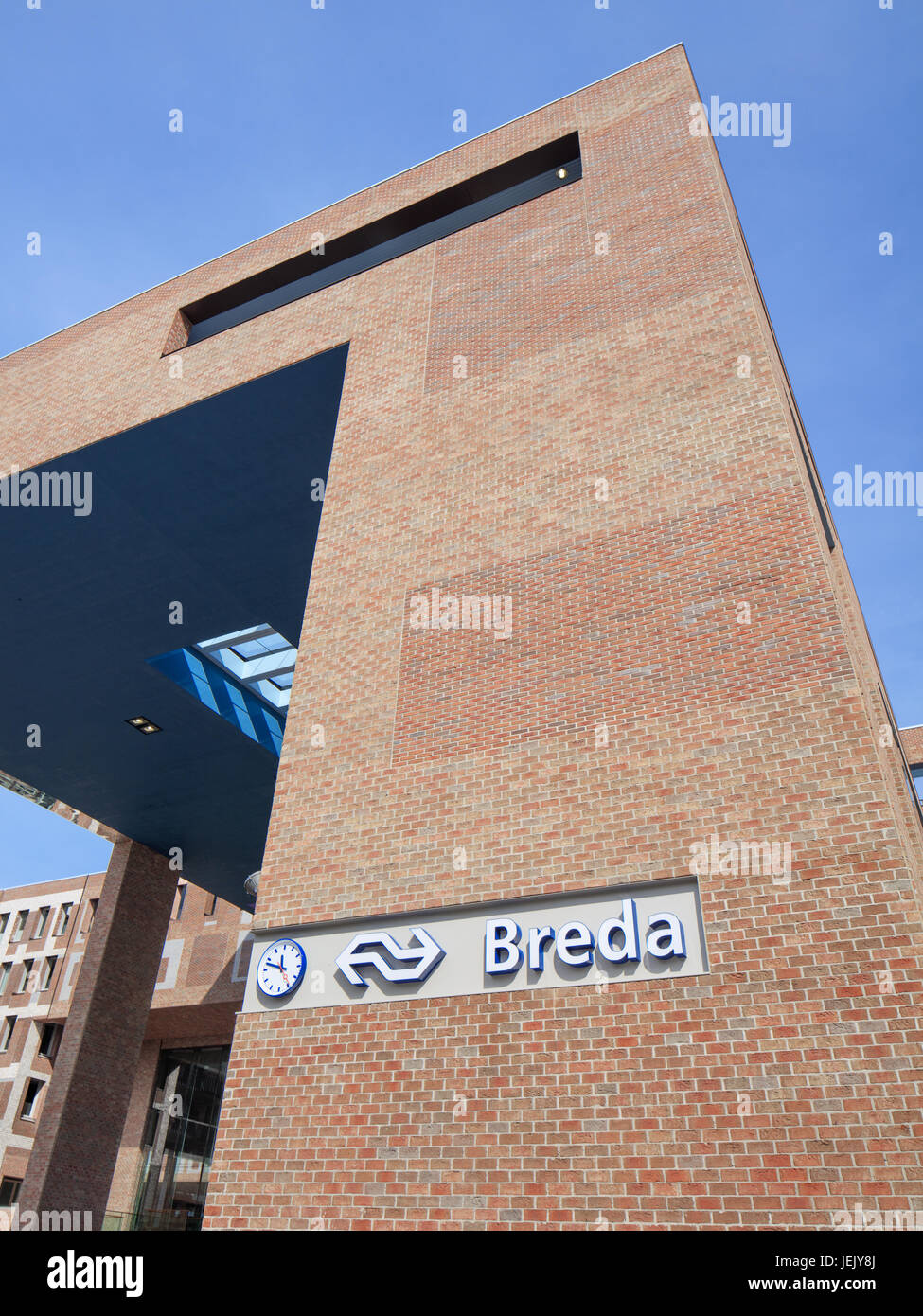 BREDA-MARCH 31, 2017. Exterior of railway station Breda designed by ...
