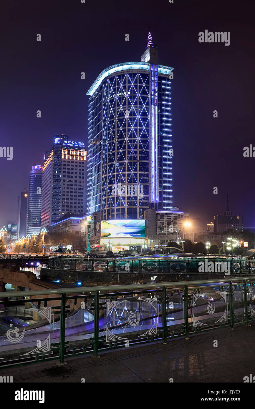 CHENGDU–JAN. 12, 2011. City center on Jan. 12, 2011 in Chengdu. It is ...
