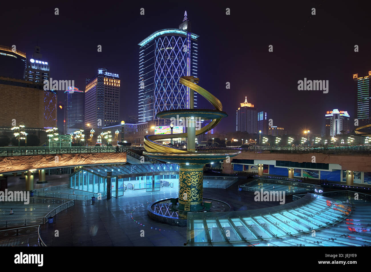 CHENGDU–JAN. 12, 2011. City center on Jan. 12, 2011 in Chengdu. It is ...