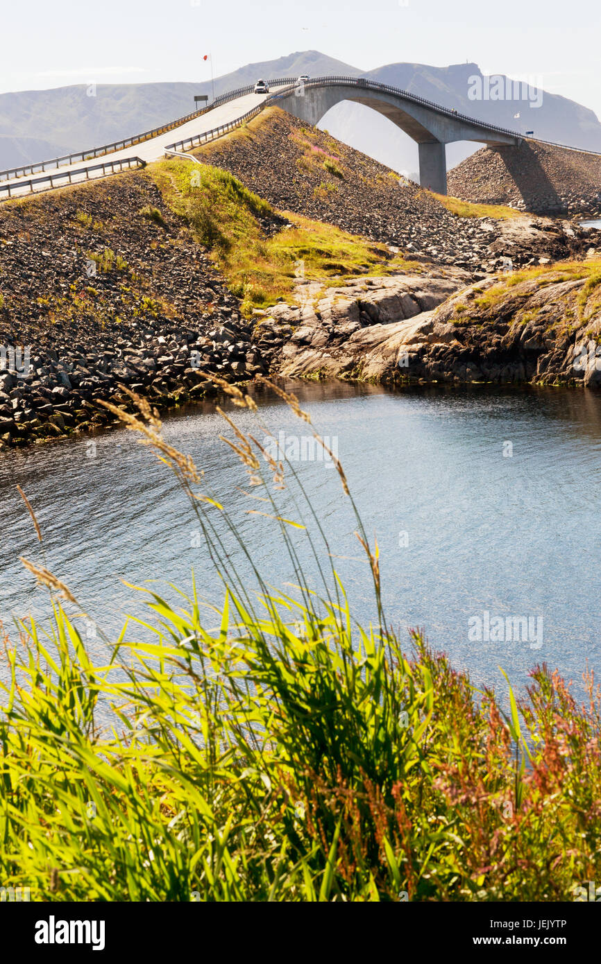 Modern bridge in mountain landscape Stock Photo - Alamy