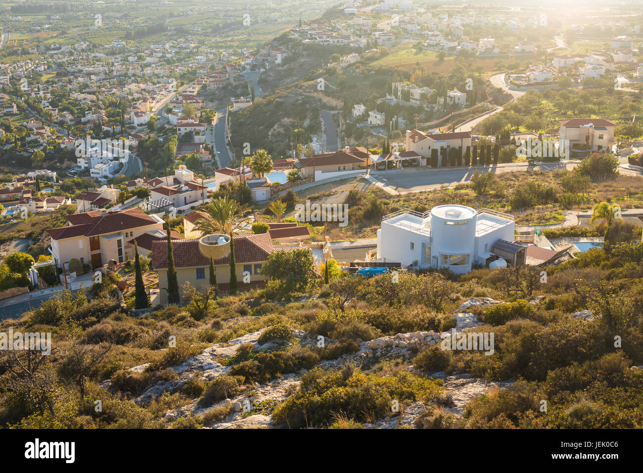 Cyprus island, top view. Houses roofs Stock Photo - Alamy
