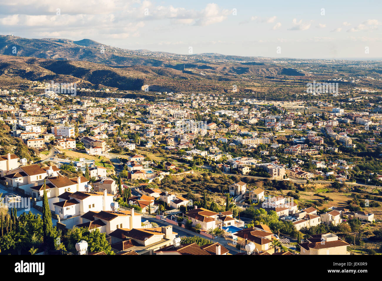 Cyprus island, top view. Houses roofs Stock Photo - Alamy