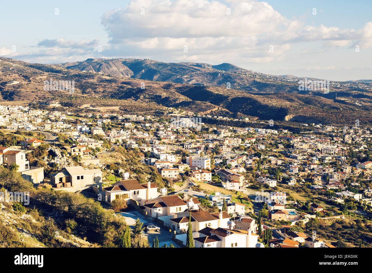 Cyprus island, top view. Houses roofs Stock Photo - Alamy