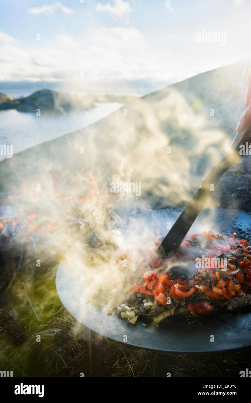 Preparing food outdoor Stock Photo - Alamy