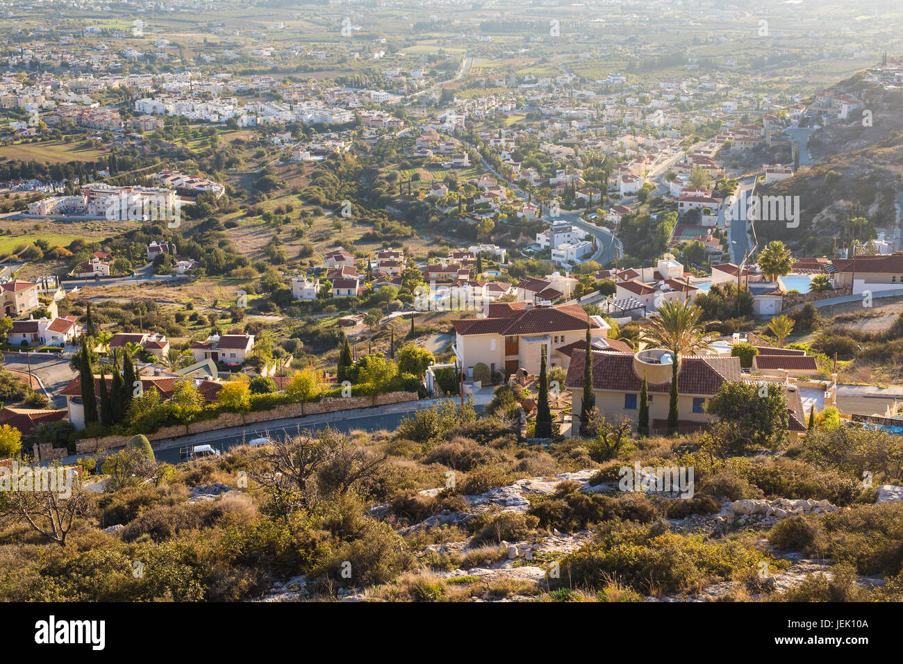 Cyprus island, top view. Houses roofs Stock Photo - Alamy
