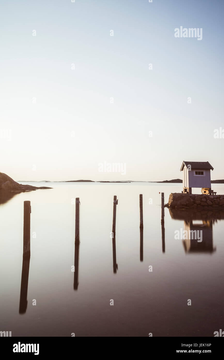 Built structure on jetty Stock Photo - Alamy