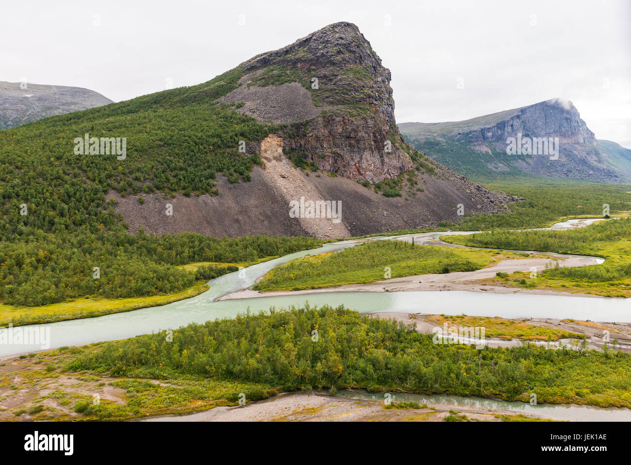 Mountain landscape with river Stock Photo - Alamy