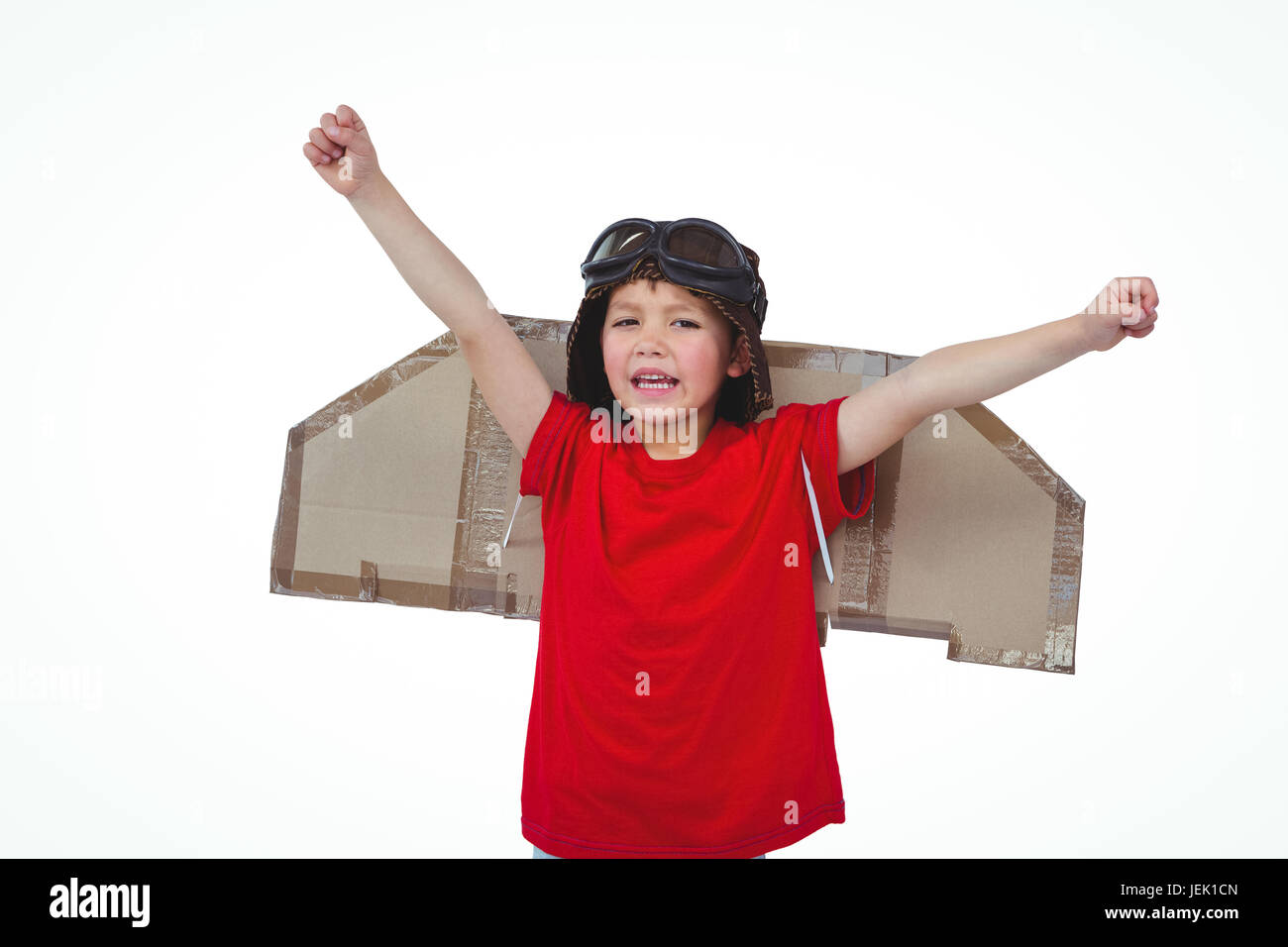 Boy pretending to be a pilot Stock Photo - Alamy