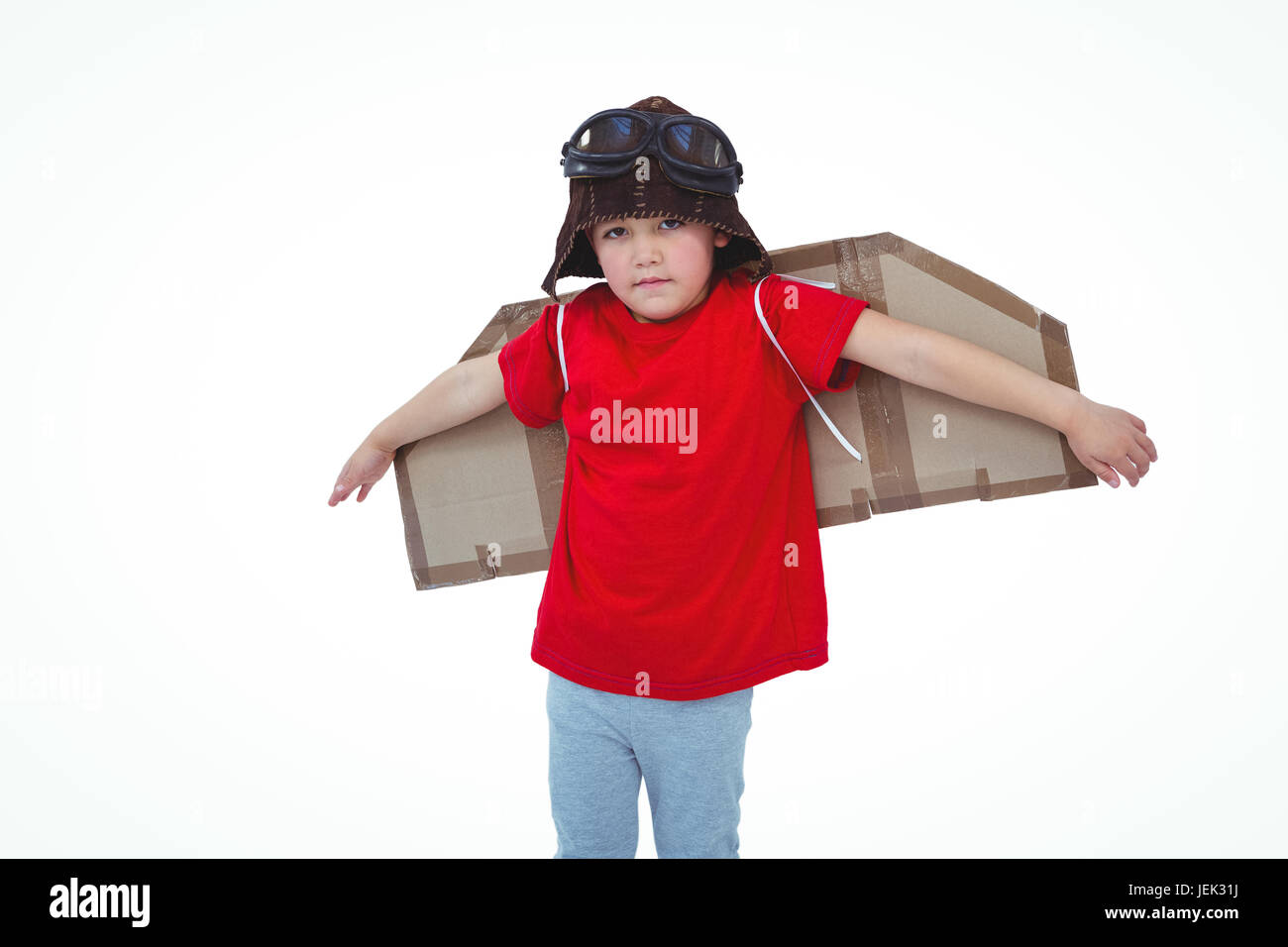 Boy pretending to be a pilot Stock Photo - Alamy
