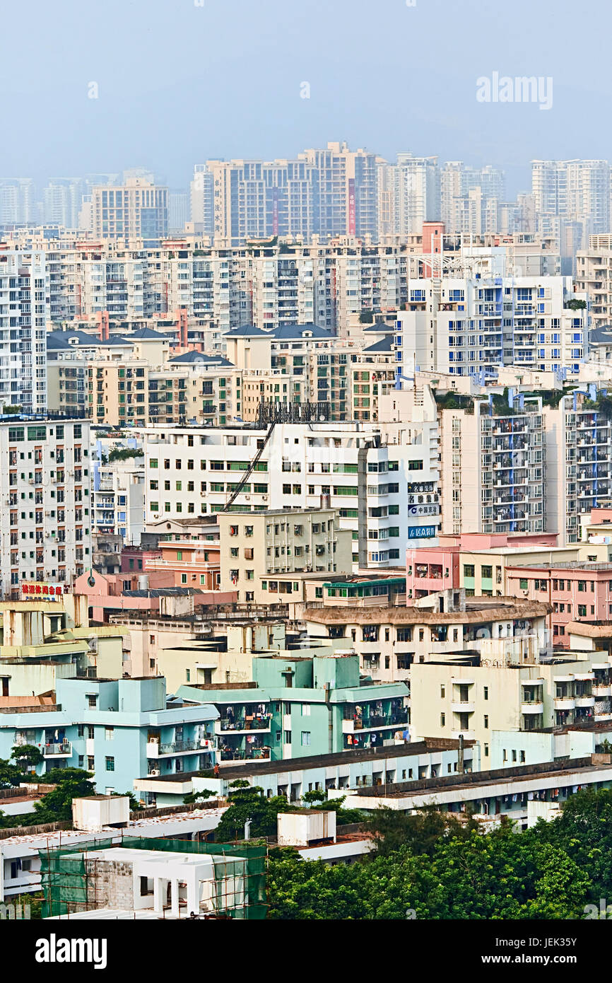 Apartment buildings in Shenzhen, a major city in the southern China ...