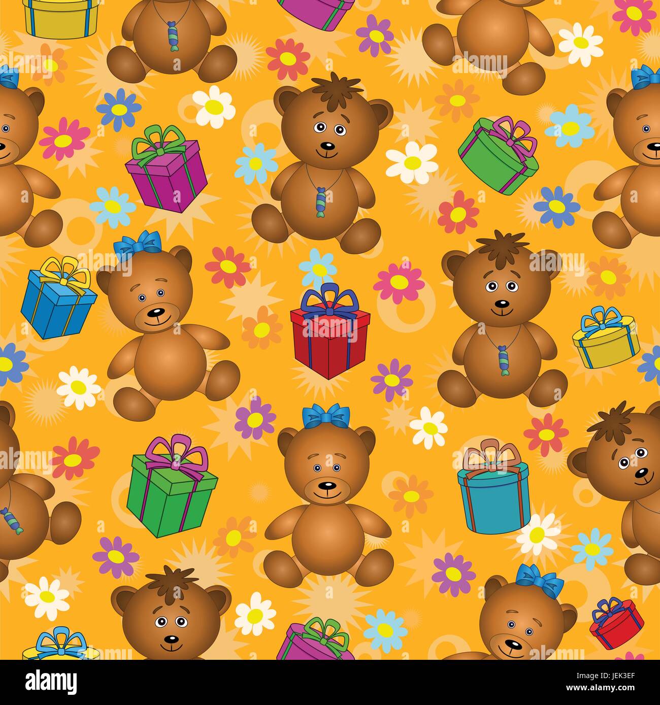 Seamless background, bears and gifts Stock Vector Image & Art - Alamy