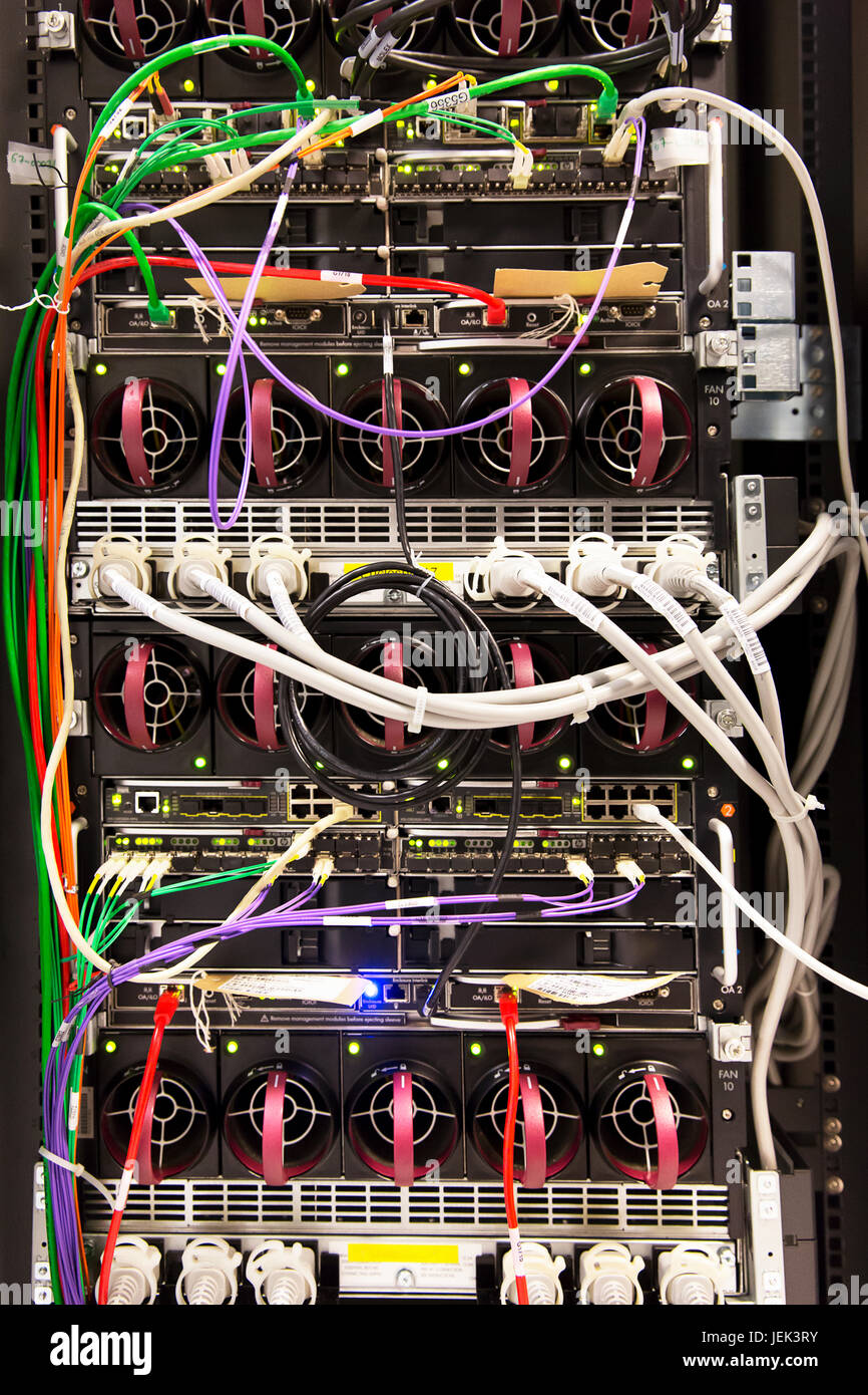 Cables on back of computer Stock Photo - Alamy