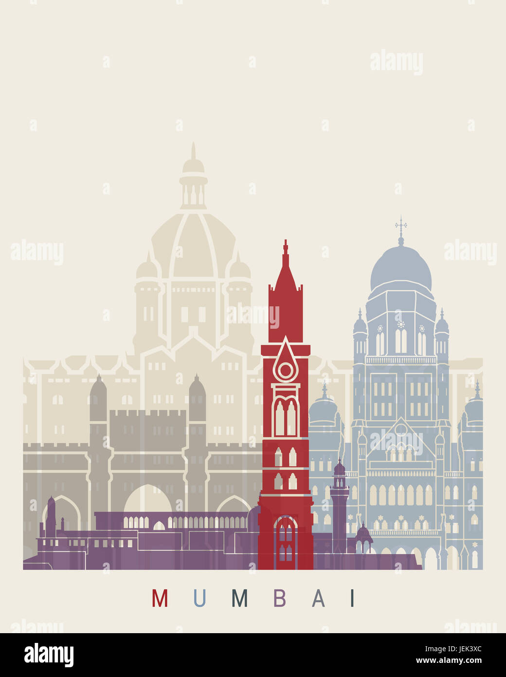 Mumbai skyline poster Stock Photo - Alamy