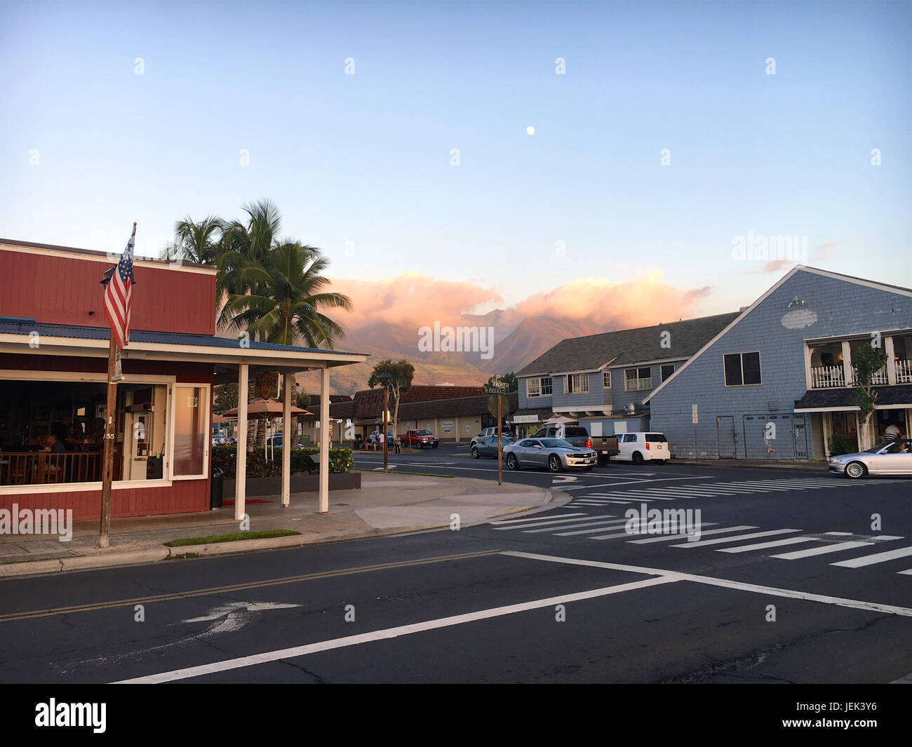 Sunset on Front Street in Lahaina on the Hawaiian island of Maui Stock ...