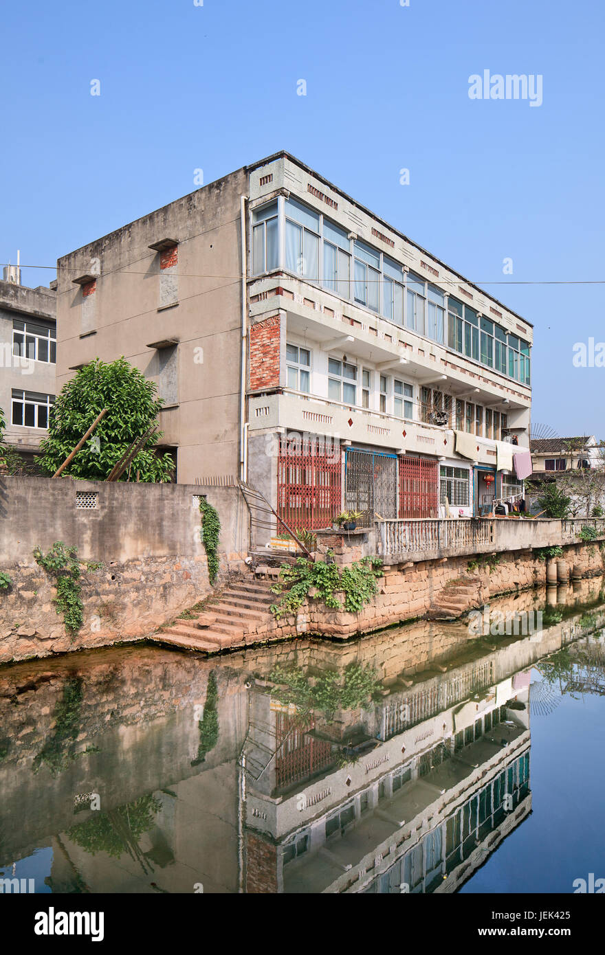 Traditional house near canal in an old traditional neighborhood ...