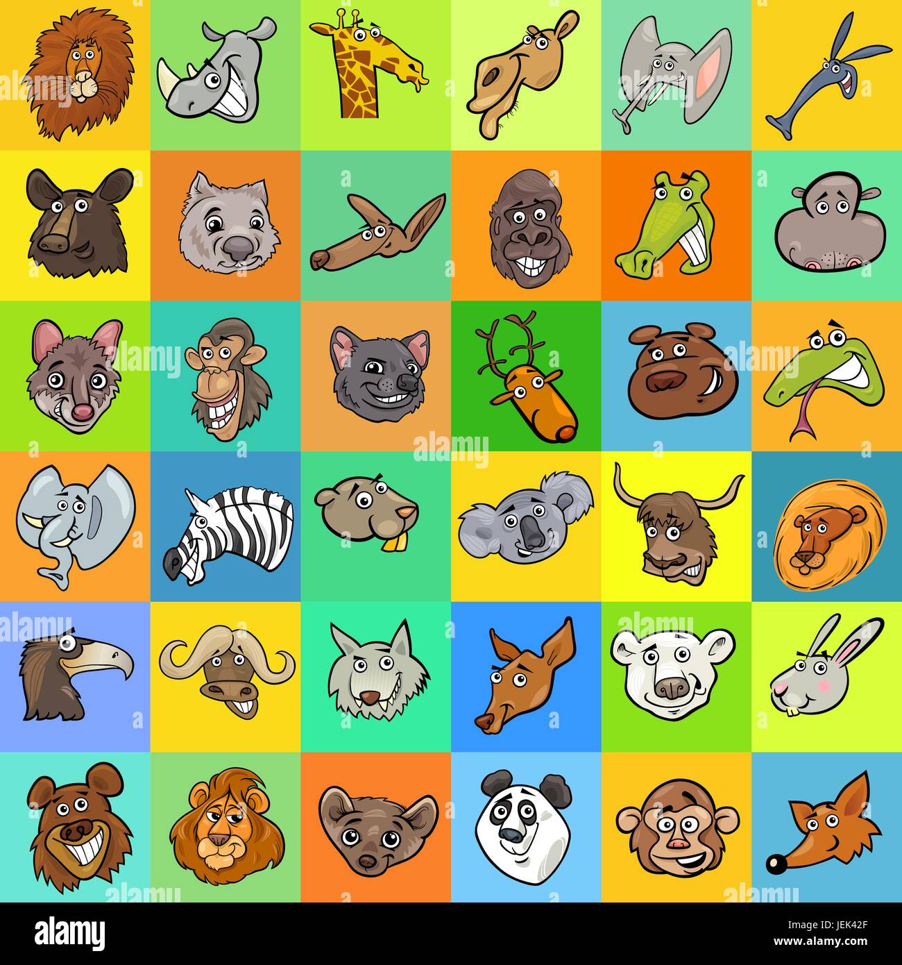 Cartoon Illustration of Animal Characters Pattern or Decorative Paper ...