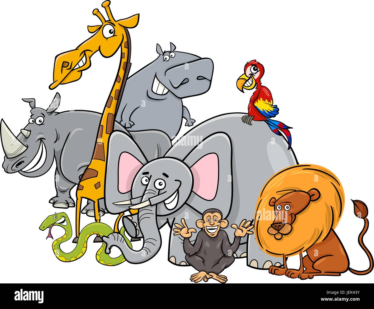 Cartoon Illustration Of Safari Animal Characters Group Stock Vector cartoon-illustration-of-safari-animal-characters-group-stock-vector