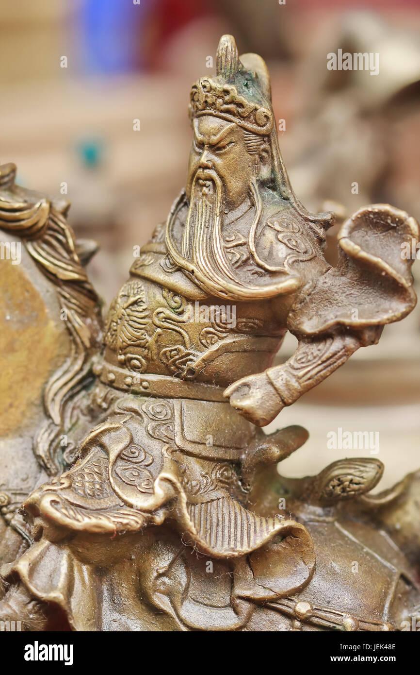 Sculpture of historical figure Guang Yu, Panjiayuan market, Beijing ...