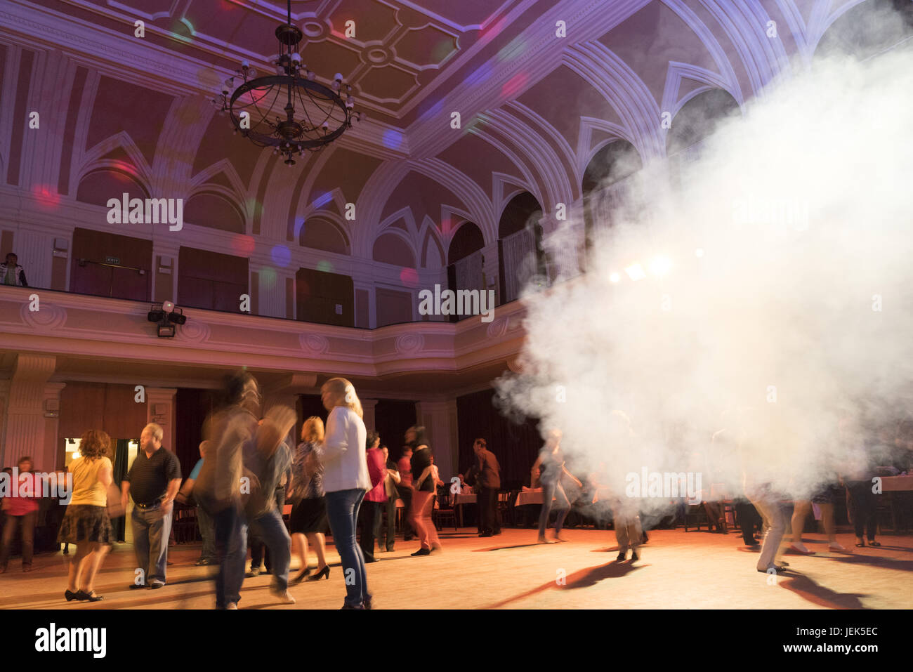 Retro Disco in artificial Fog Stock Photo - Alamy