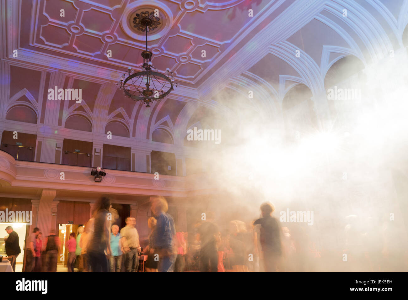 Retro Disco in artificial fog Stock Photo - Alamy