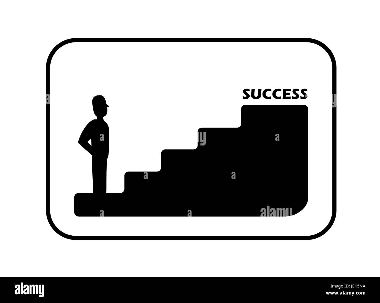 Success Concept Black and White Illustration Stock Photo - Alamy
