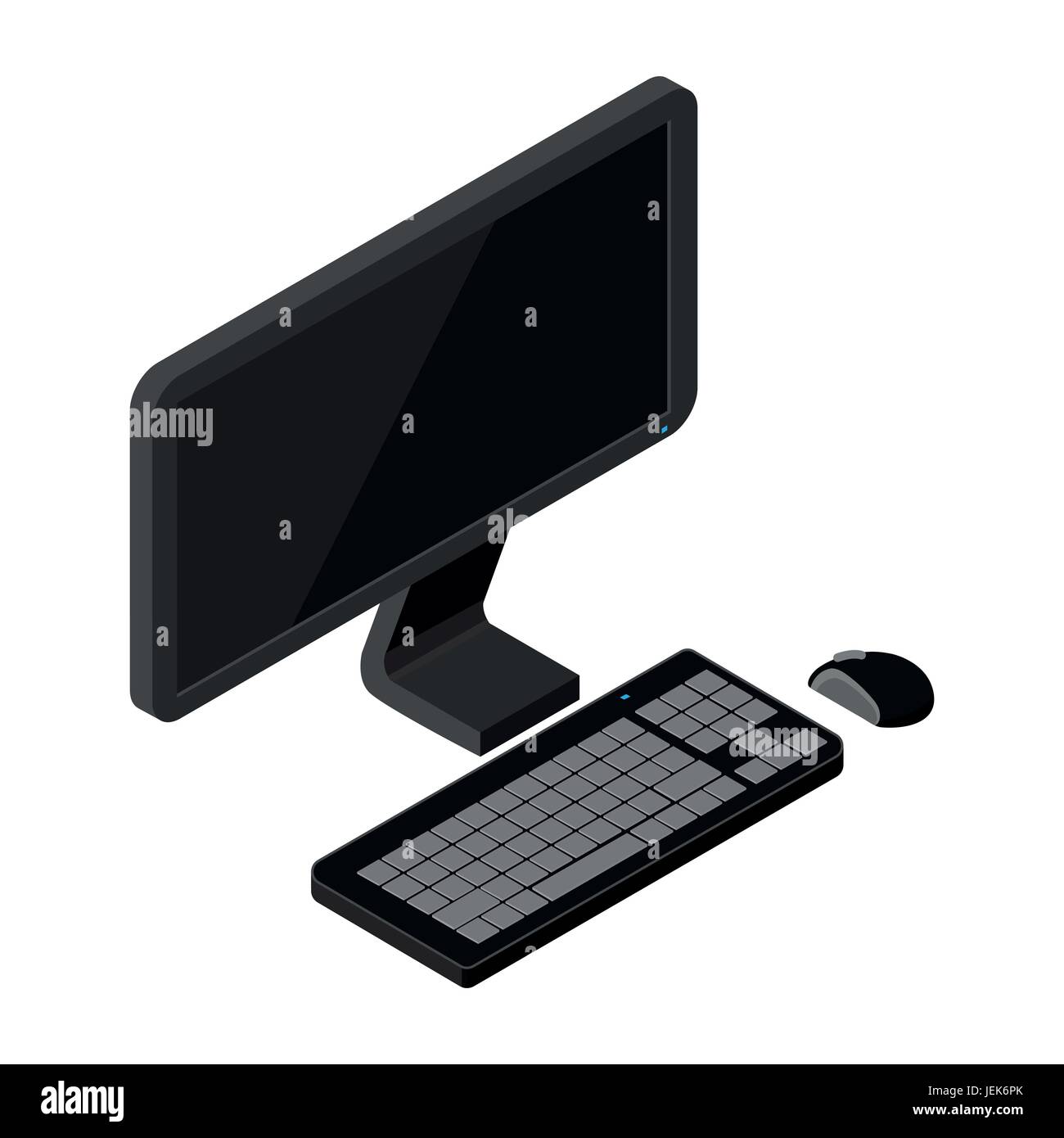 Desktop computer of flat style Isometric vector illustration, Isolated ...