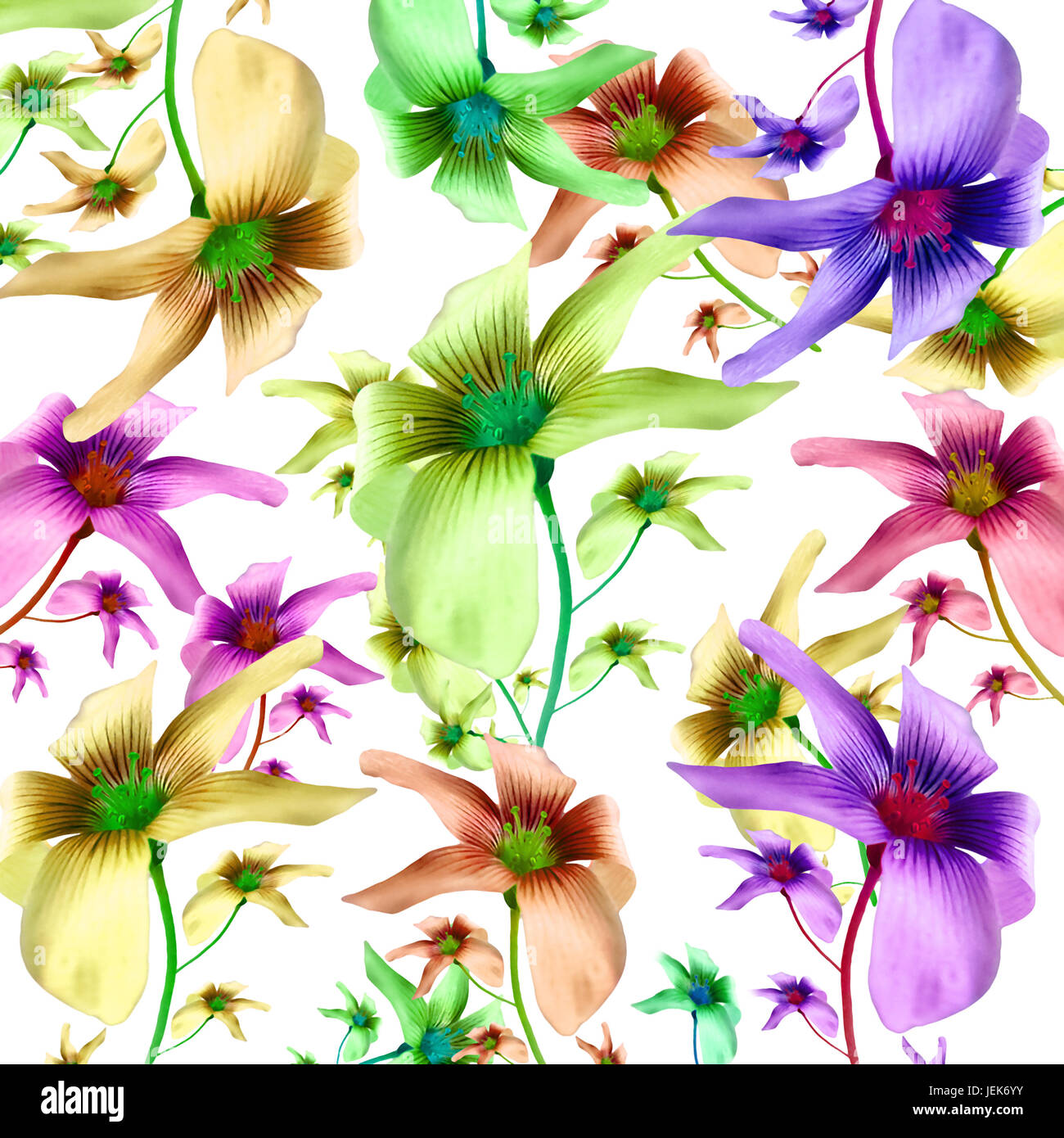 Multicolored Lilies Collage Pattern Stock Photo - Alamy