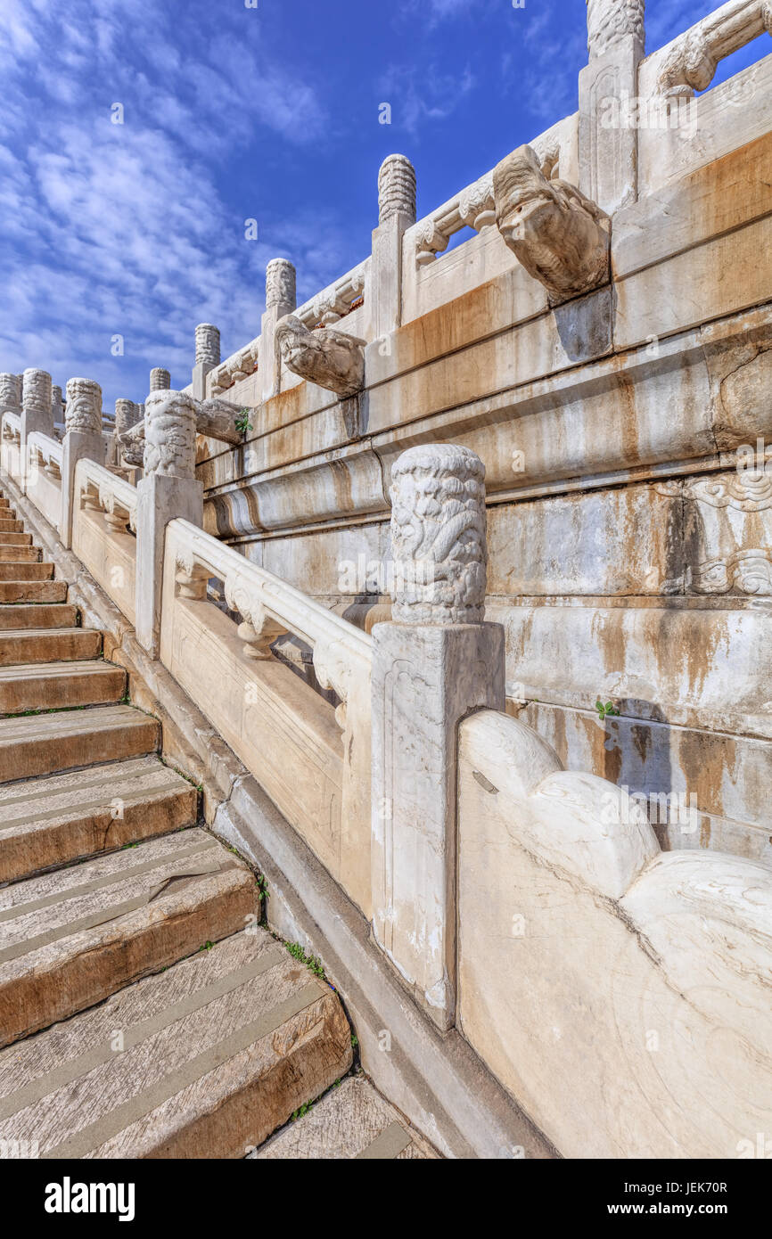 Ornate staircase at an ancient Chinese palace, Beijing, China Stock ...