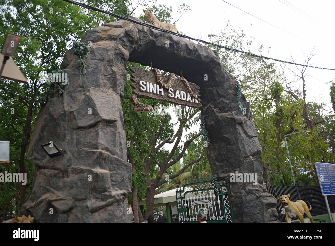Sinh sadan entrance, gir national park, Gujarat, india, asia Stock ...