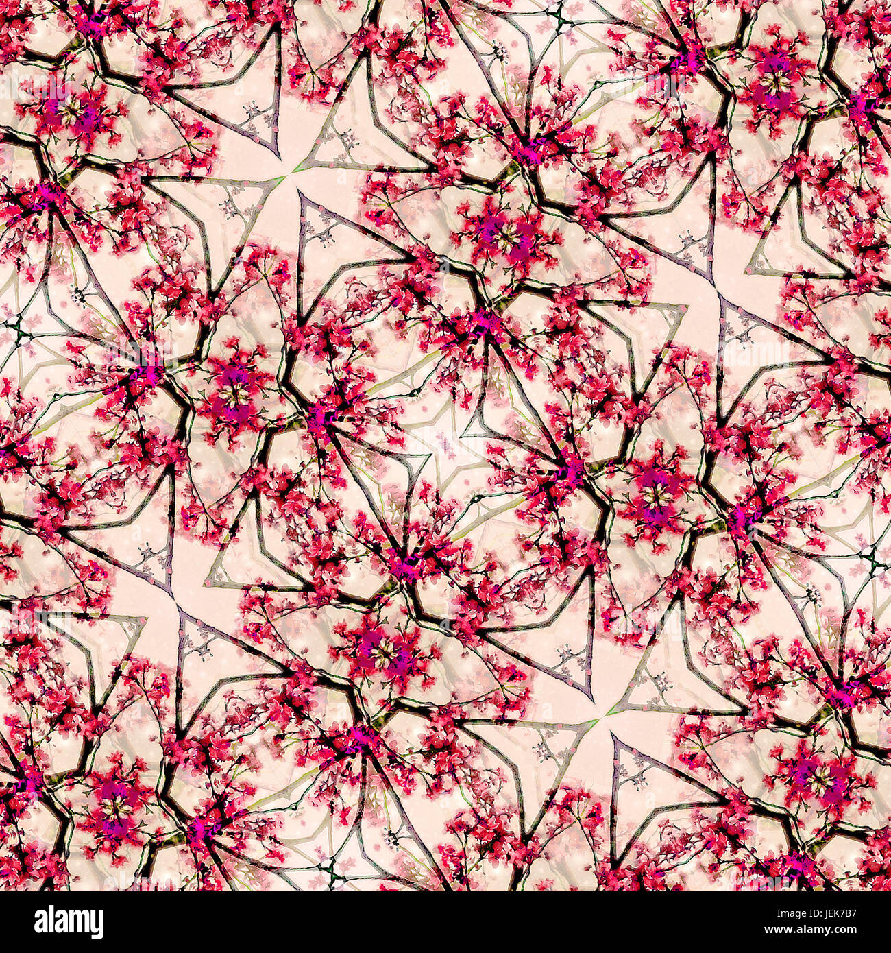 Floral Geometric Pattern Collage Stock Photo - Alamy