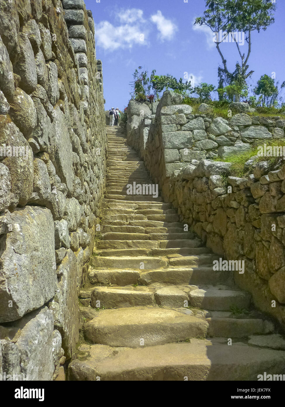 Big Stone Stair in Machu Picchu City Stock Photo - Alamy