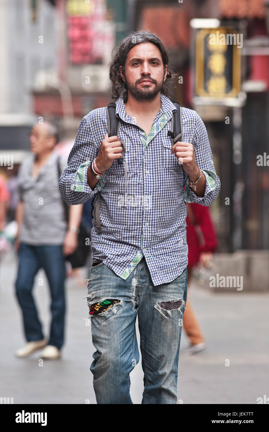 BEIJING-JUNE 9, 2015. Alternative foreigner in city center. More than ...