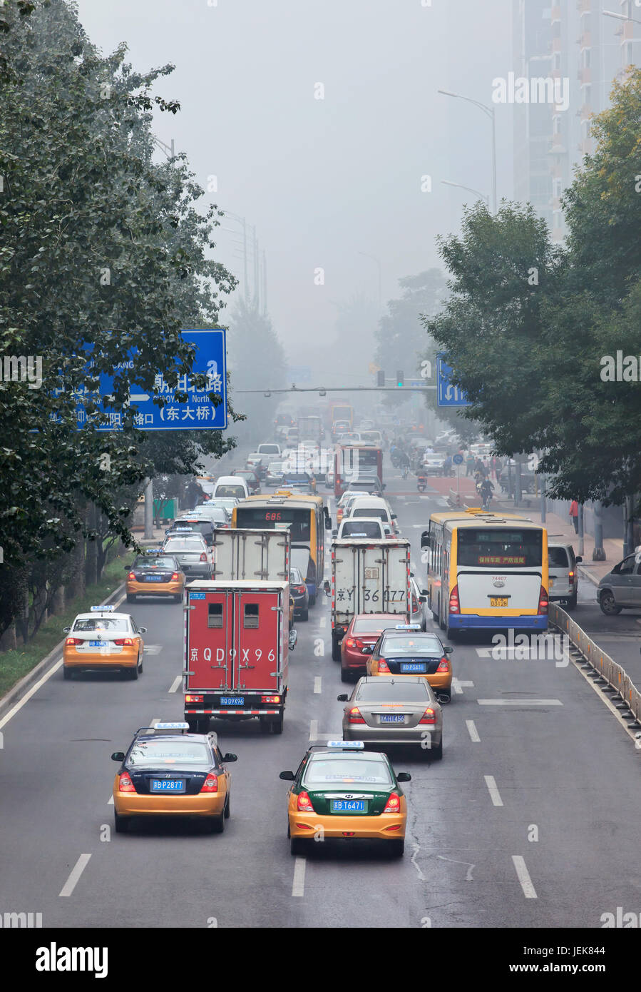 Traffic with dense smog in beijing hi-res stock photography and images ...
